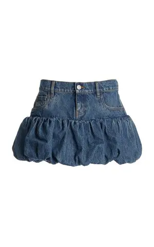 Women's Denim Bubble Hem Skirts