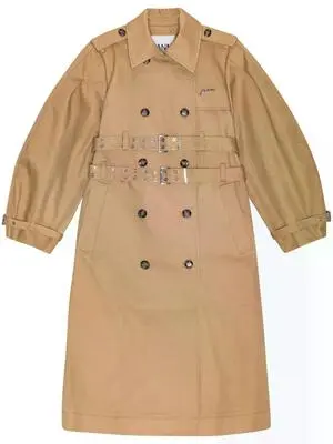 GANNI Belted Trench Coat - Brown