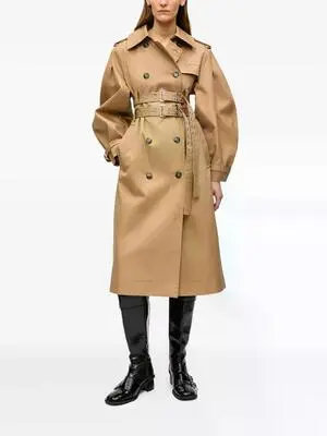 GANNI Belted Trench Coat - Brown