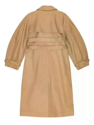 GANNI Belted Trench Coat - Brown