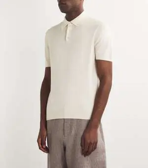Harrods Cashmere Polo Shirt - Ivory