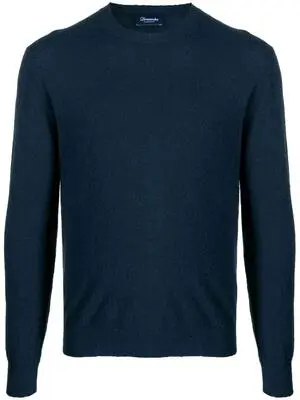 DRUMOHR Long Sleeve Round Neck Sweater - Blue