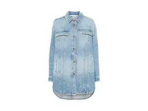 Palm Angels Washed Logo Denim Overshirt - Blue