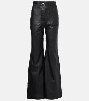 Victoria Beckham Alina High-rise Leather Bootcut Pants