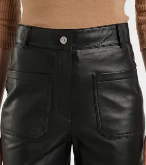 Victoria Beckham Alina High-rise Leather Bootcut Pants