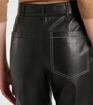 Victoria Beckham Alina High-rise Leather Bootcut Pants