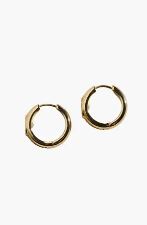 NICKEL & SUEDE Wide Cz Bezel Hoop Earrings