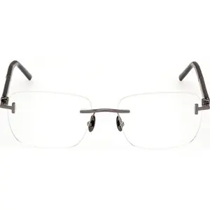TOM FORD Rectangular Optical Glasses - Gunmetal Brown / Striped Green