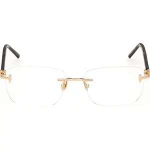 TOM FORD Rectangular Optical Glasses - Yellow / Black / Striped Brown