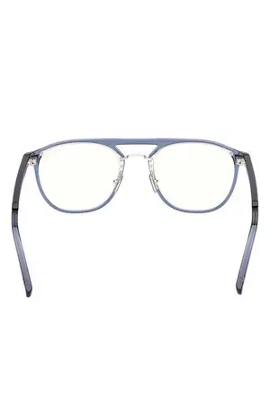 TOM FORD 52mm Pilot Blue Light Blocking Glasses - Blue/t Logo/blue Block