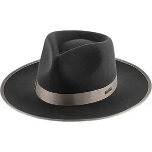 Gigi Pip Monroe Rancher Wool Fedora Hat - Dark Grey