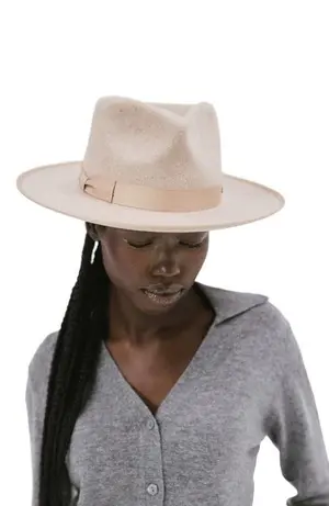 Gigi Pip Monroe Rancher Wool Fedora Hat - Oatmeal