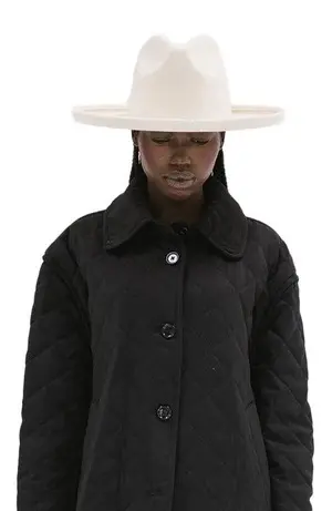 Gigi Pip Maude Wide Brim Fedora Hat - Off-white