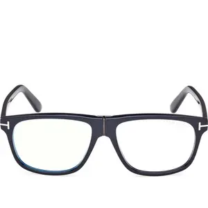 TOM FORD 56mm Blue Light Blocking Eyeglasses - Deep Blue / T Logo