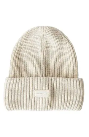 Gigi Pip Merino Wool Chunky Ribbed Beanie - Off-white