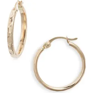 NASHELLE Hammered Hoop Earrings - Gold Fill
