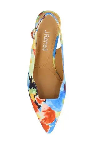 J. Reneé Anara Slingback Pumps - Blue/ Yellow/ Green