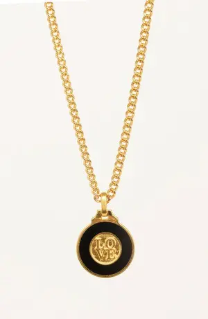 GWEN BELOTI Love Letter Pendant Necklace - Gold