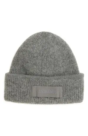 Jacquemus Le Bonnet Grosgrain Beanie - Dark Grey