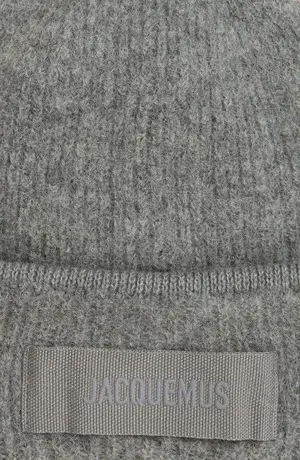 Jacquemus Le Bonnet Grosgrain Beanie - Dark Grey