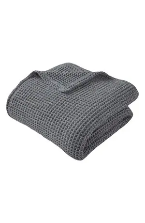 ETTITUDE Blissful Waffle Throw Blanket - Slate
