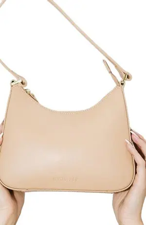 Gigi Pip Lyra Classic Genuine Leather Handbag - Tan