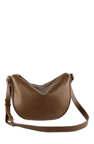 Gigi Pip Drew Genuine Leather Slouchy Bag - Chocolate