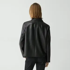 Theory Leather Patch Pocket Boxy Jacket