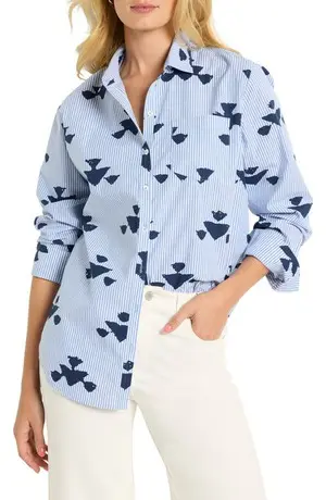 NIC+ZOE Stamped Stripe Button-up Shirt