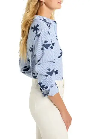 NIC+ZOE Stamped Stripe Button-up Shirt