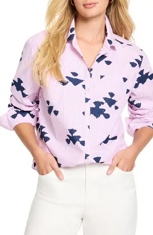 NIC+ZOE Stamped Stripe Button-up Shirt