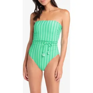Helen Jon Tassel Belt Bandeau One-piece - Nautical Weave