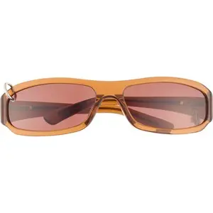 Dezi Chula 60mm Wrap Sunglasses - Amber/ Cognac