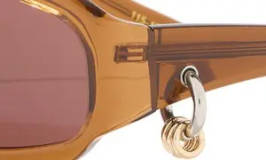 Dezi Chula 60mm Wrap Sunglasses - Amber/ Cognac