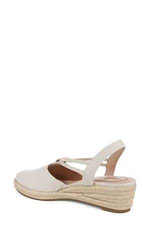LIFESTRIDE Kennedy Espadrille Wedge Sandal - Natural/ Silver