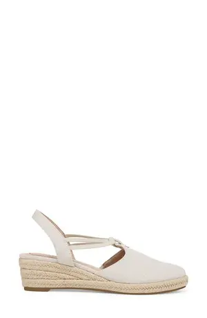LIFESTRIDE Kennedy Espadrille Wedge Sandal - Natural/ Silver
