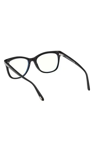 TOM FORD 52mm Square Eyeglasses - Black Eco / T Logo