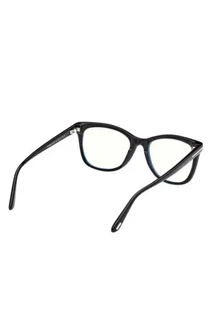 TOM FORD 52mm Square Eyeglasses - Black Eco / T Logo