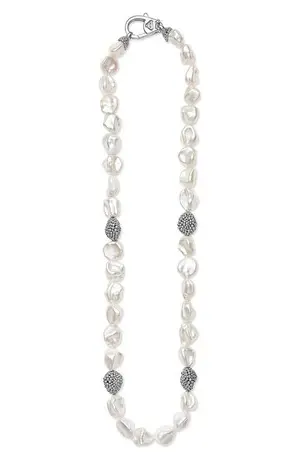 Lagos Luna Keshi Pearl Nugget Necklace - Silver