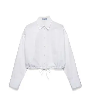 Prada Drawstring Poplin Shirt - White