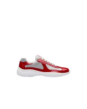 Prada Patent Leather And Technical Fabric America's Cup Sneakers - Red