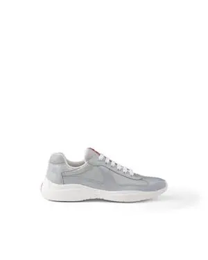 Prada America's Cup Sneakers In Patent Leather And Technical Fabric - Grey