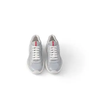 Prada America's Cup Sneakers In Patent Leather And Technical Fabric - Grey