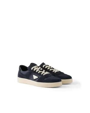 Prada Prada Downtown Re-Nylon And Suede Sneakers Blue