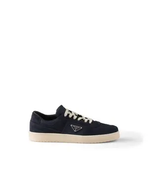 Prada Downtown Re-nylon And Suede Sneakers - Blue