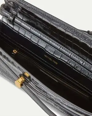 Veronica Beard Dash Clutch - Black Croc
