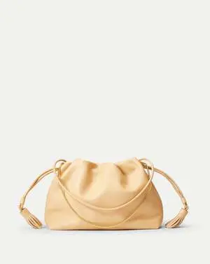 Veronica Beard Leather Stash Bag With Chain Strap Sand