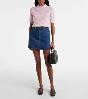 Gucci Gg Wool Bouclé Jacquard Top - Pink