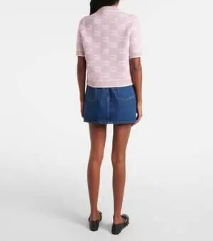 Gucci Gg Wool Bouclé Jacquard Top - Pink