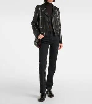 CHRISTIAN LOUBOUTIN Urban Booty Lock Polished Leather Ankle Boots